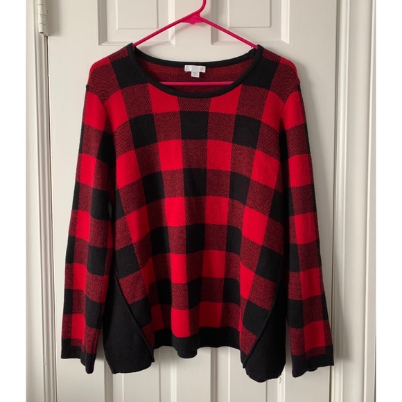 J. Jill | Sweaters | J Jill Buffalo Check Sweater Small Petite | Poshmark